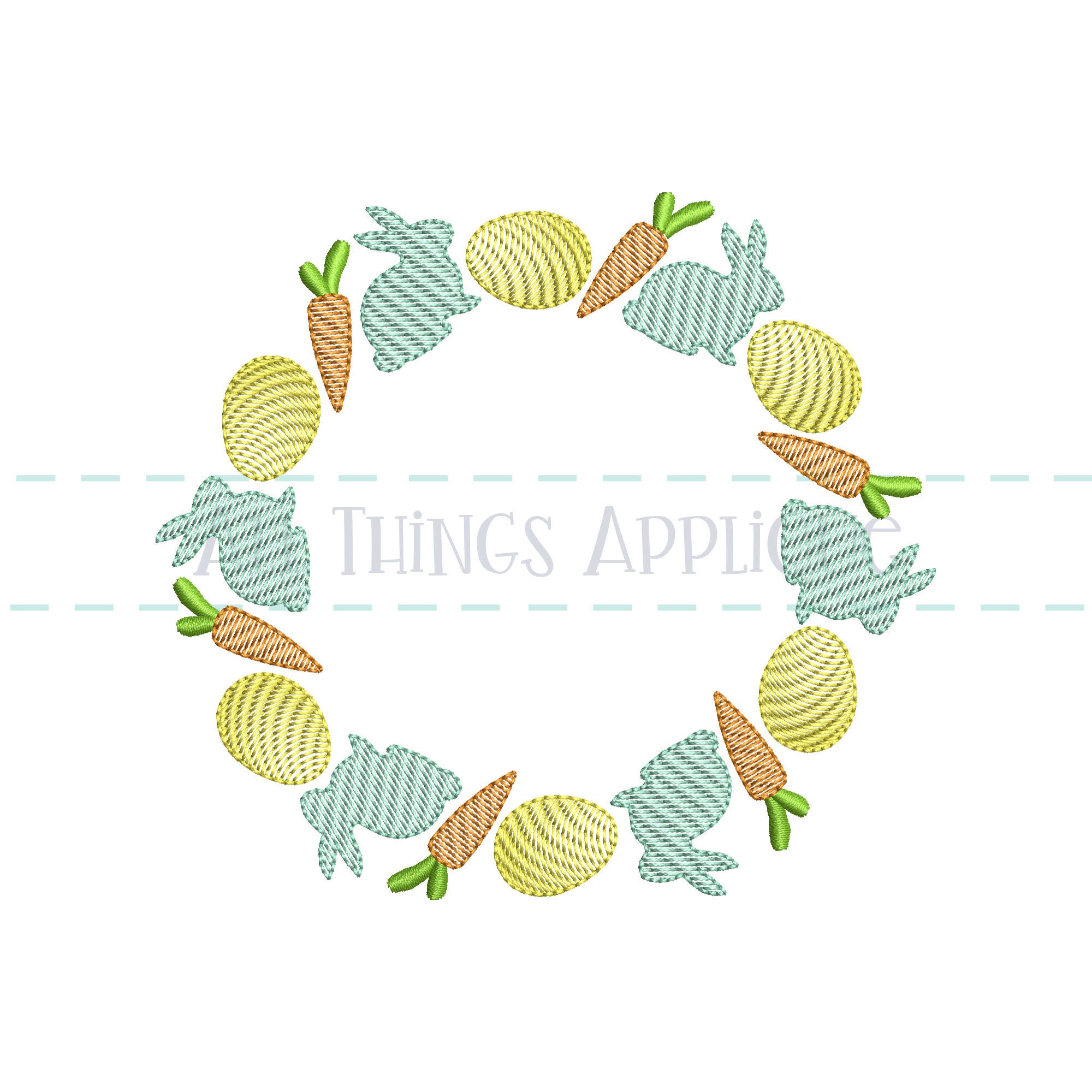 Easter Monogram Frame Embroidery Design With Easter Eggs | Etsy