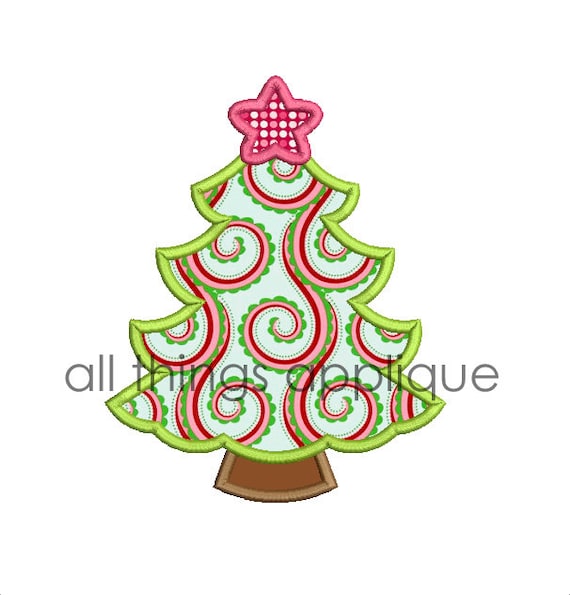 Christmas Tree 1 Applique Christmas Applique Design 3 - Etsy