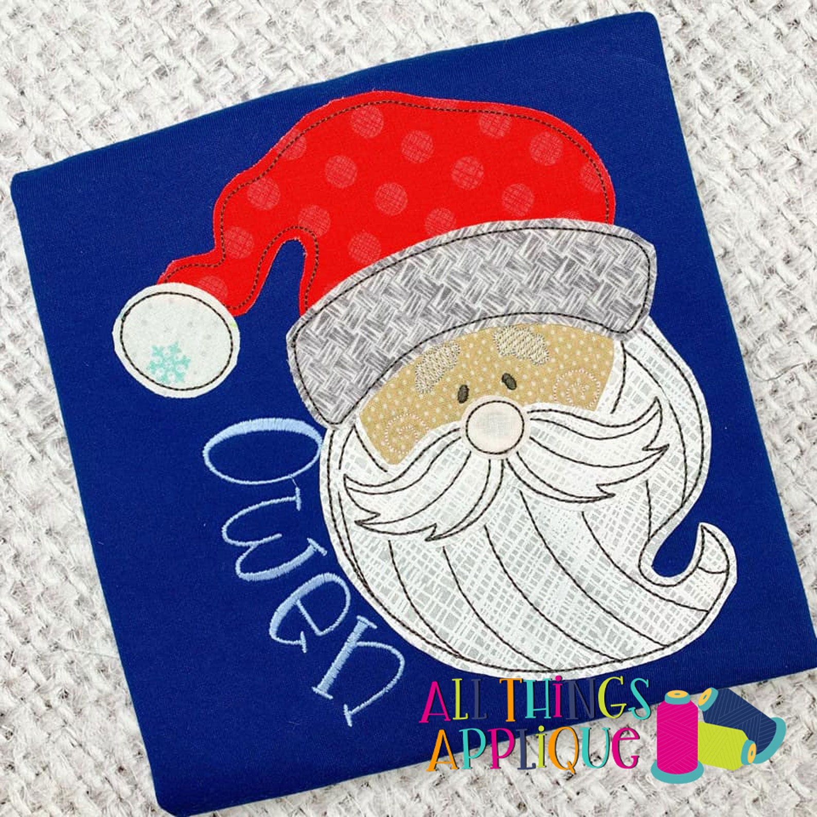 Santa Applique Design Set 6 Bean Stitch Applique Santa Claus | Etsy