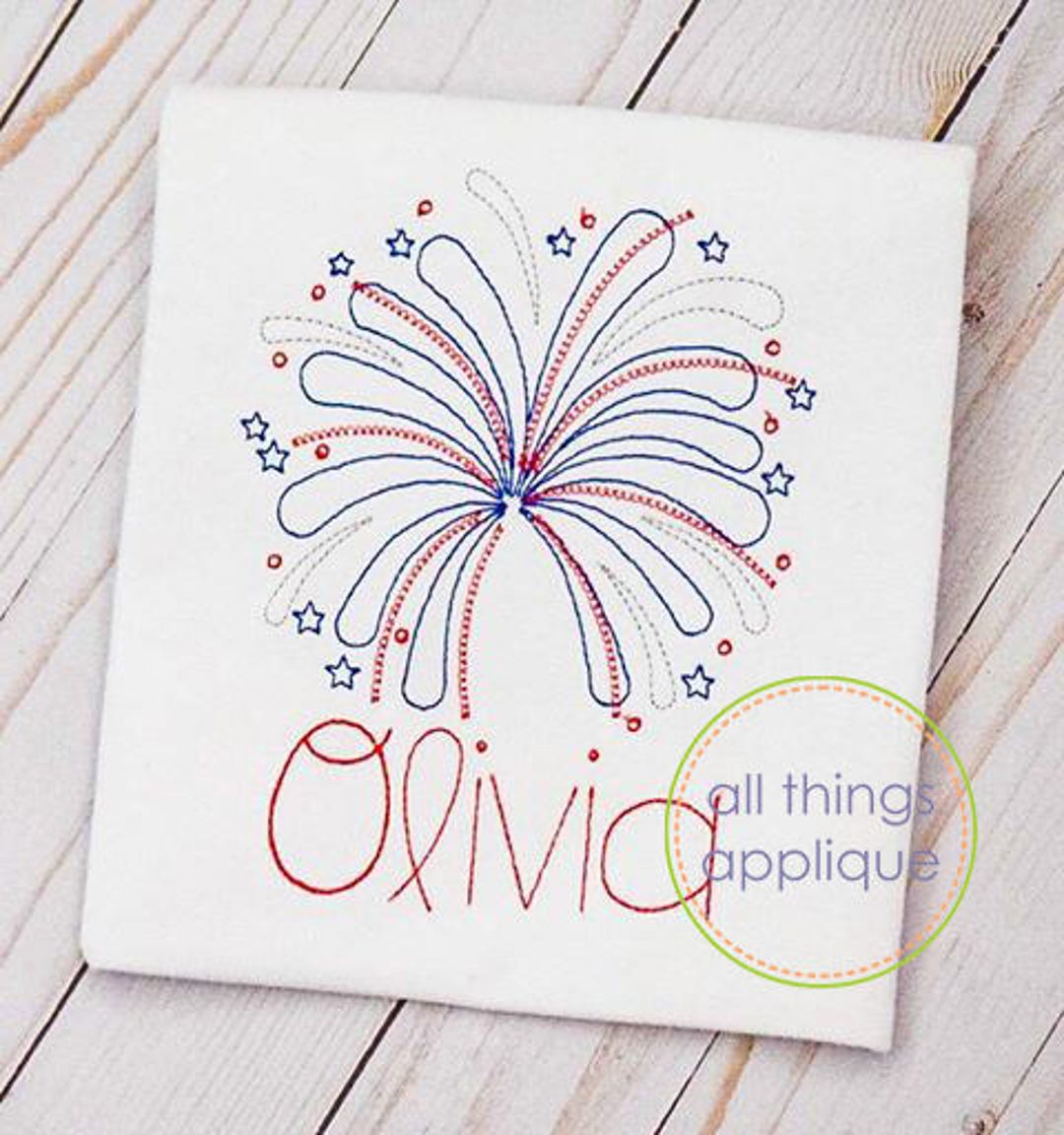 Firework Quick Stitch Embroidery Design | 4th of July Machine ...
