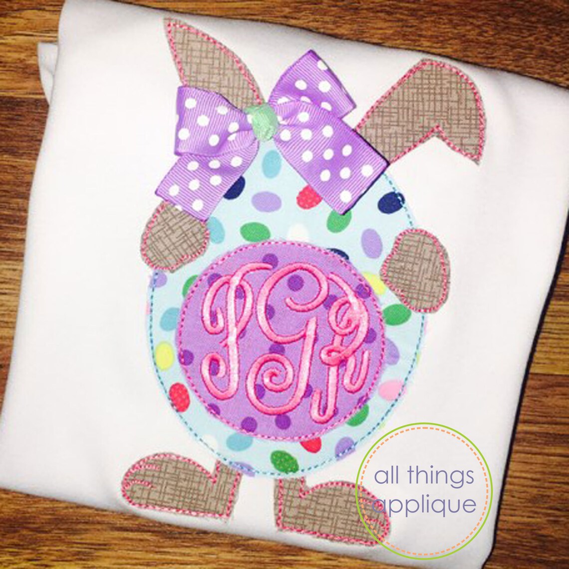 Hide and Seek Bunny Applique BEAN Stitch Easter Applique | Etsy