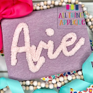 Cursive Yarn Embroidery Font - Machine Embroidery Font for Chenille ...