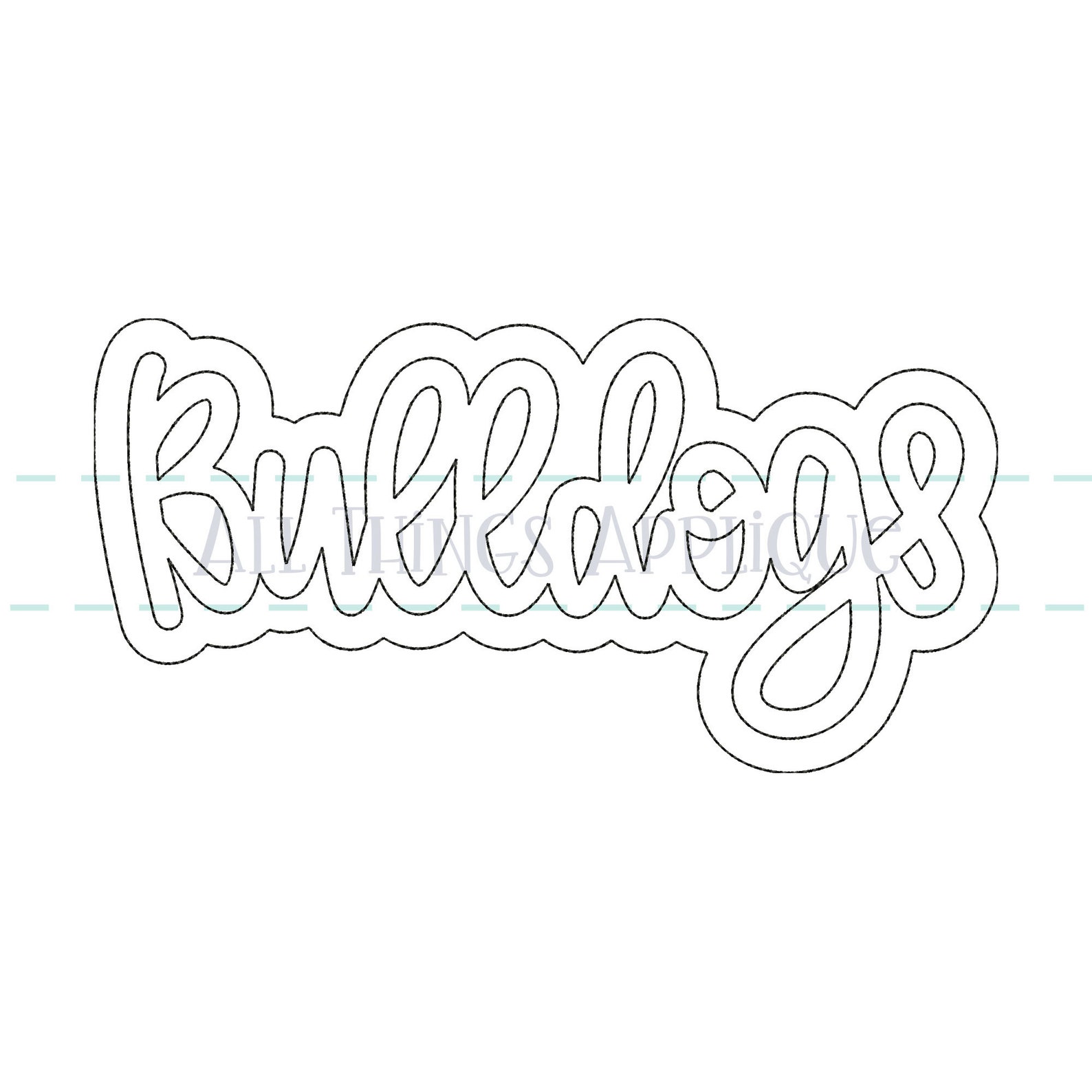 Bulldogs Hand-lettered and Digitized Bean Stitch Machine Embroidery ...