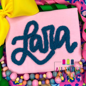 Cursive Yarn Embroidery Font - Machine Embroidery Font for Chenille ...