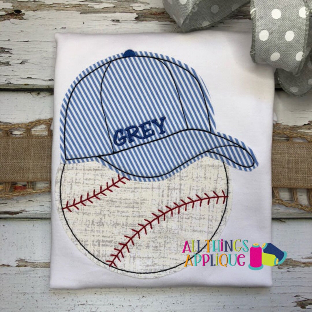 Baseball Applique Design for Machine Embroidery - Bean Stitch - Raggy ...