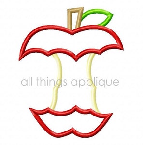 Apple Core Applique Design - 4 Sizes - Instant Download - Etsy
