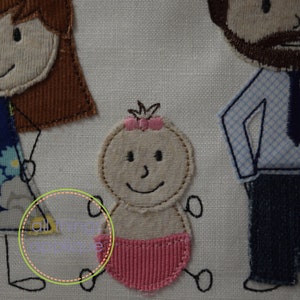 Family Stick People Set and 2 Alphas - Bean Stitch Applique Designs for ...