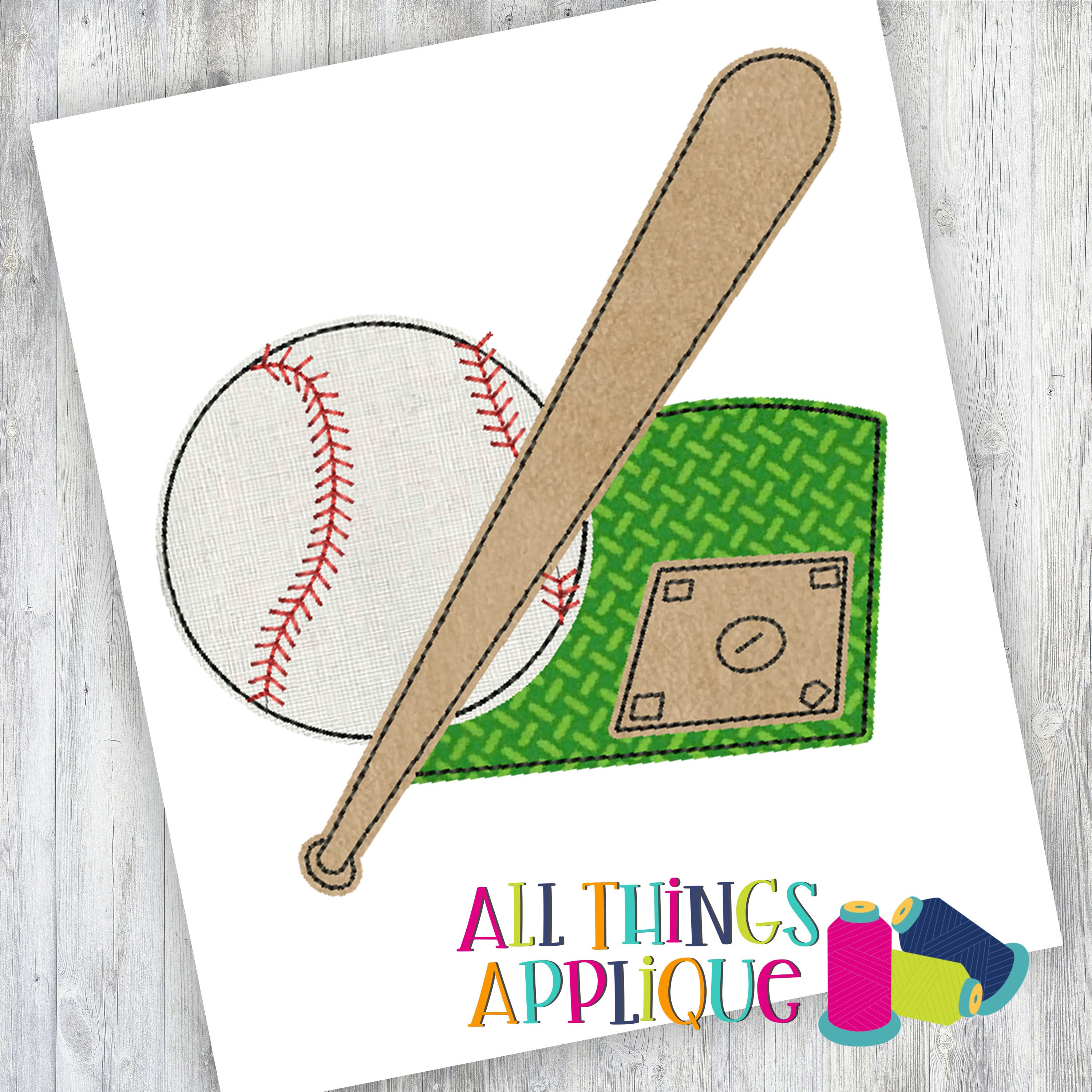 Baseball Field Machine Embroidery Applique Design Baseball | Etsy