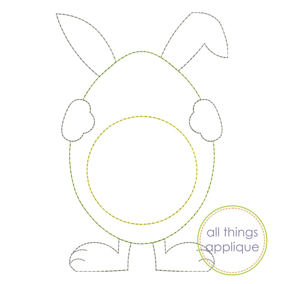 Hide and Seek Bunny Applique BEAN Stitch Easter Applique | Etsy