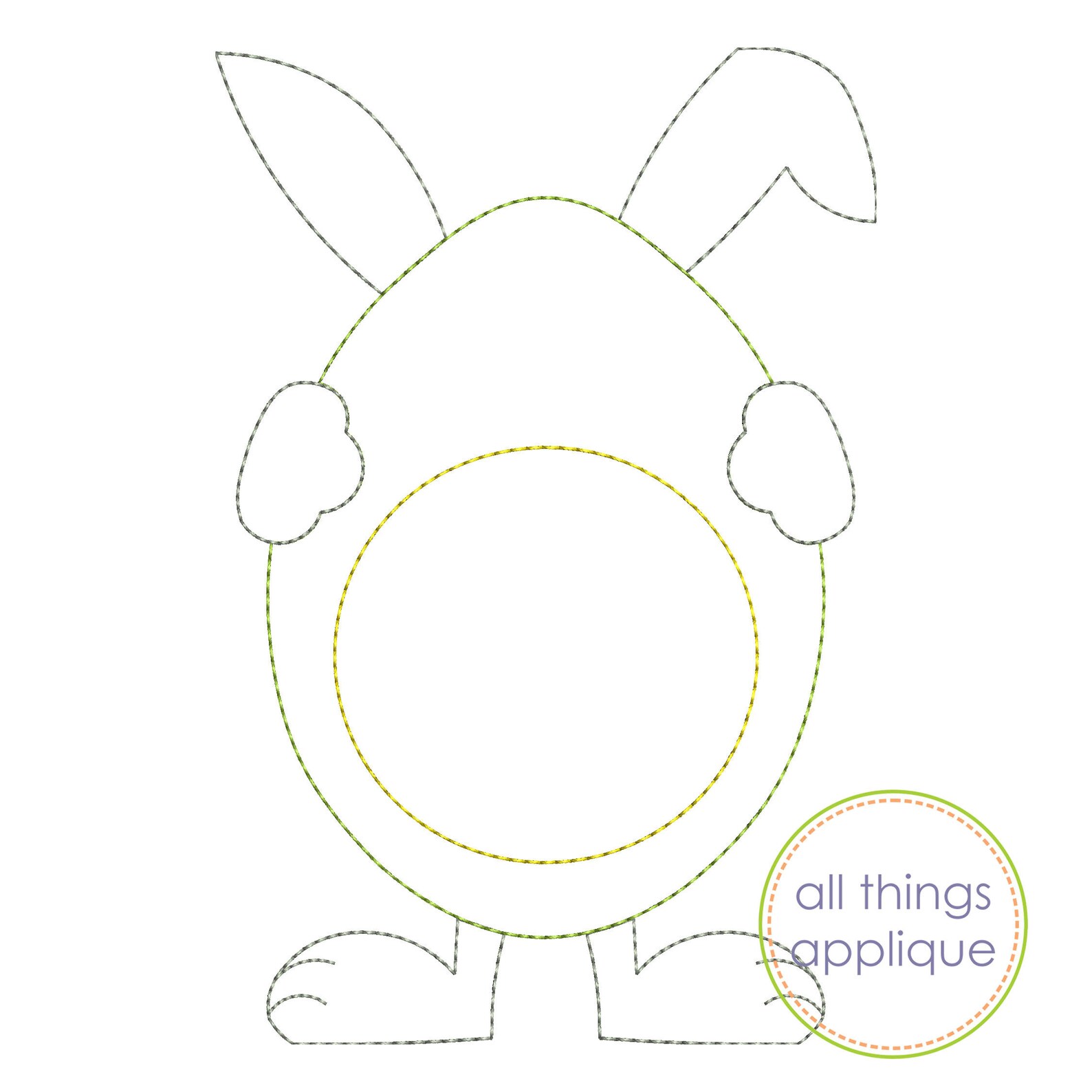 Hide and Seek Bunny Applique - BEAN Stitch - Easter Applique Design ...