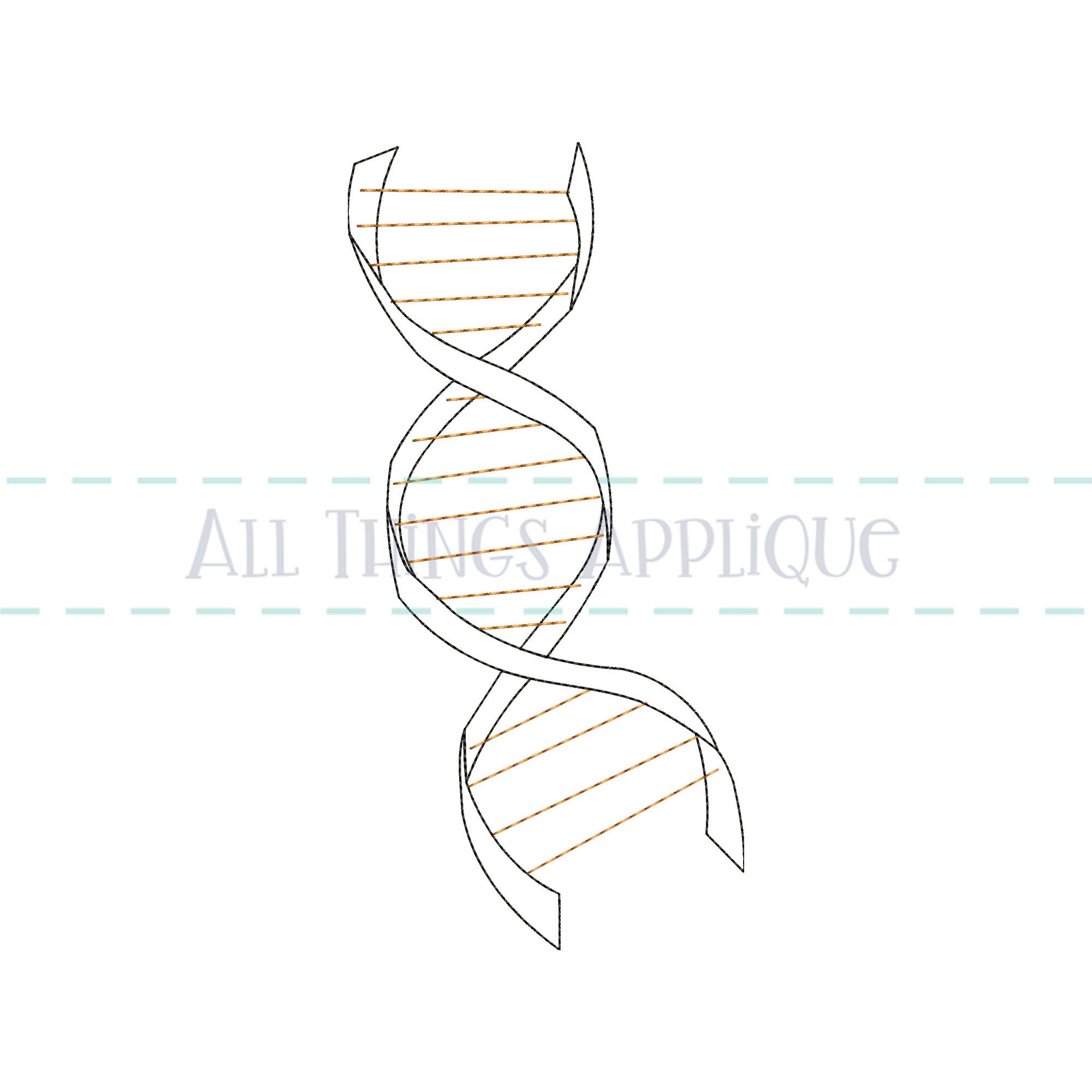 Science DNA Helix Applique Design for Machine Embroidery - Bean Stitch ...