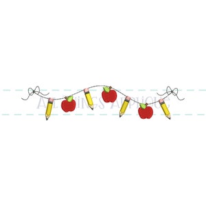 Back to School Bunting Design With Apples and Pencils for Your ...