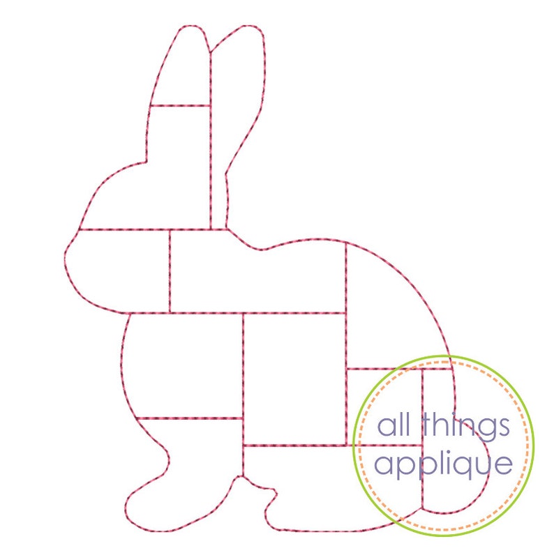 Patchwork Applique Design Easter Bunny Applique Design - Etsy