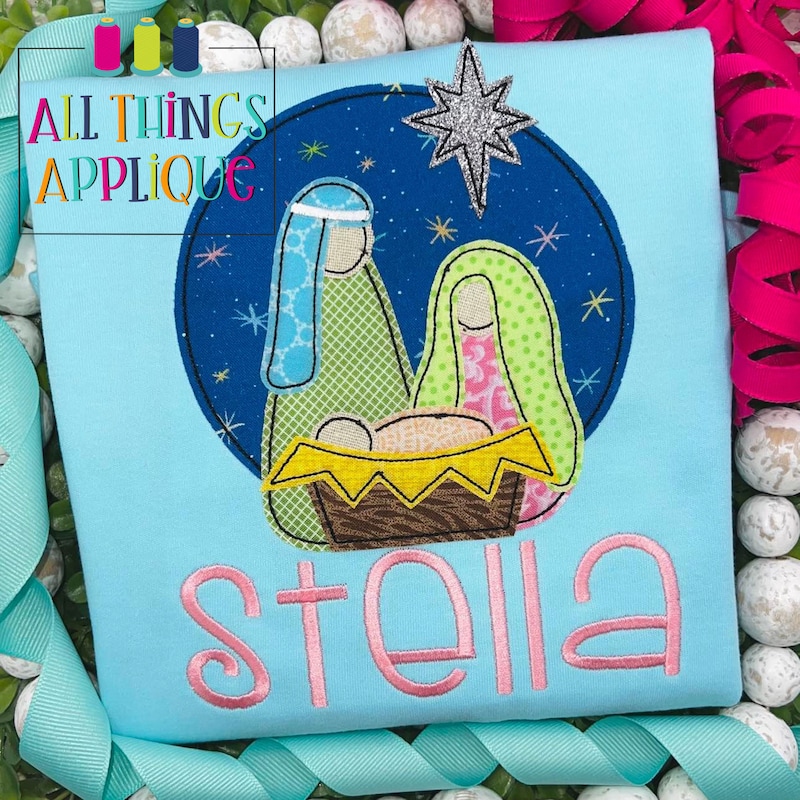 Nativity Scene Applique Design - Etsy