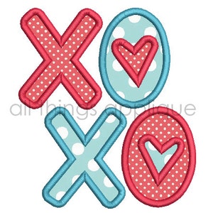 XOXO Vertical Applique - Satin and Bean - 4 Sizes - Machine Embroidery ...