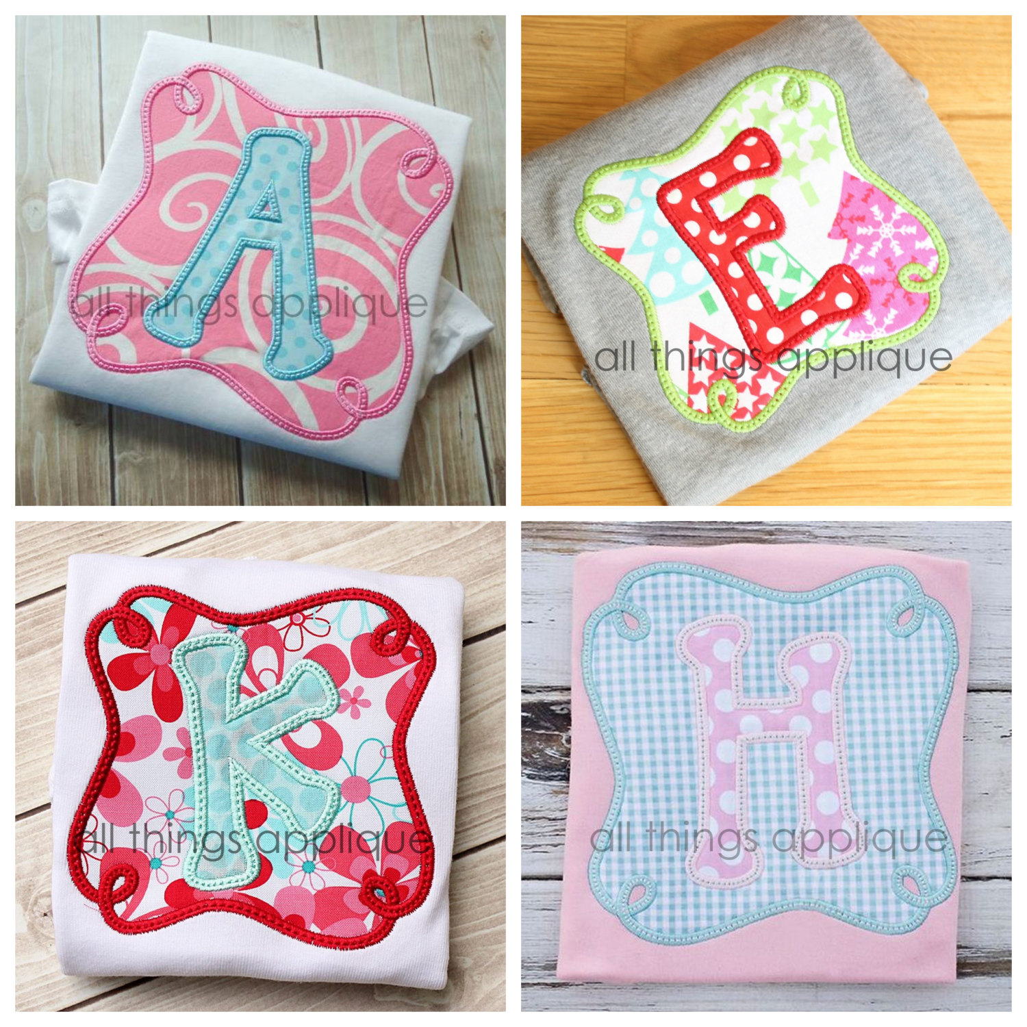 Applique Alphabet Font Machine Embroidery Loop Frame Applique - Etsy