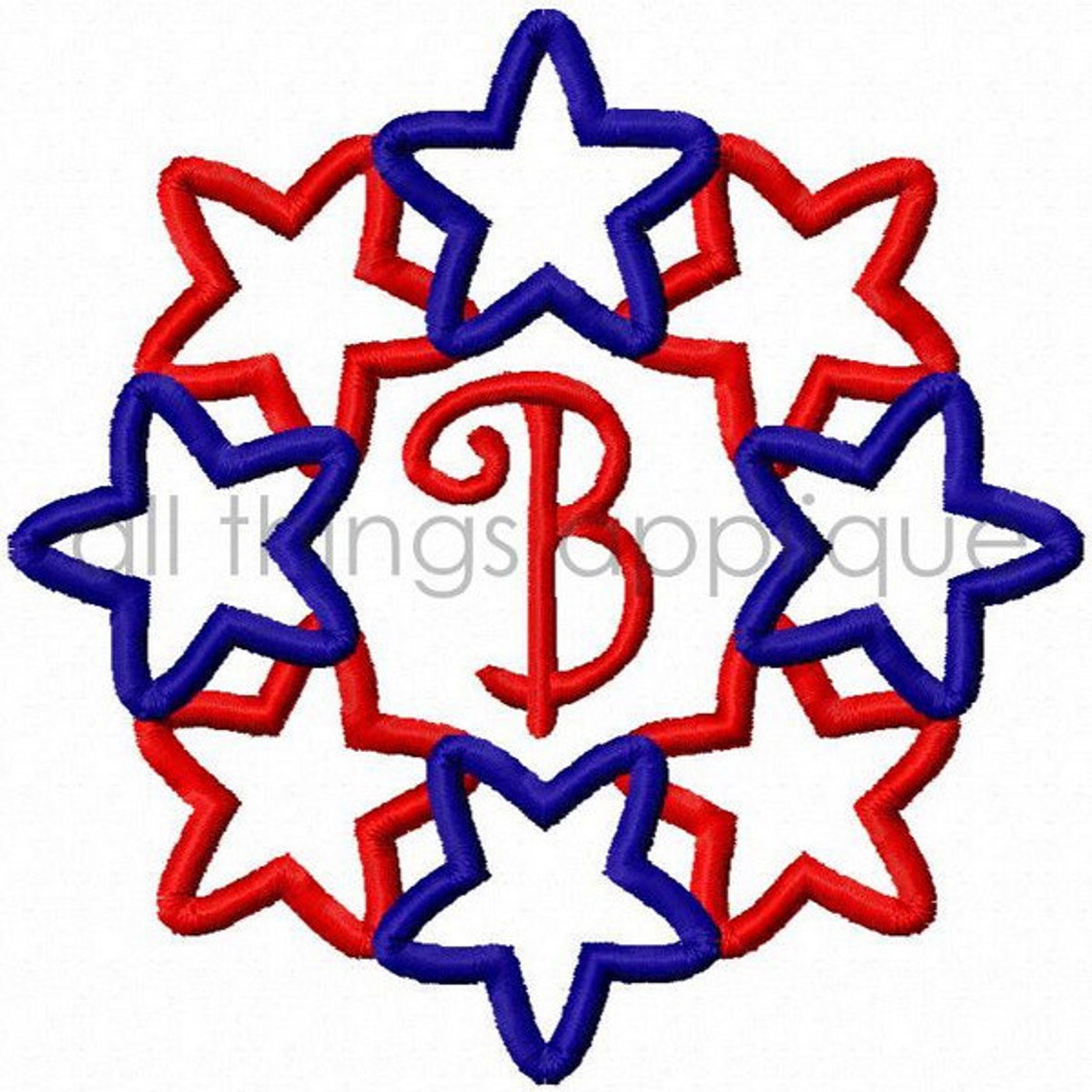 Linking Stars Embroidery Design 4th of July Embroidery | Etsy