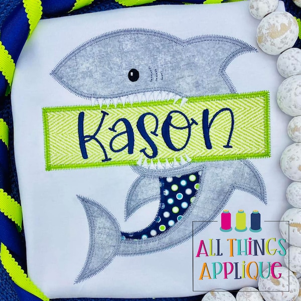 Shark Applique - Etsy