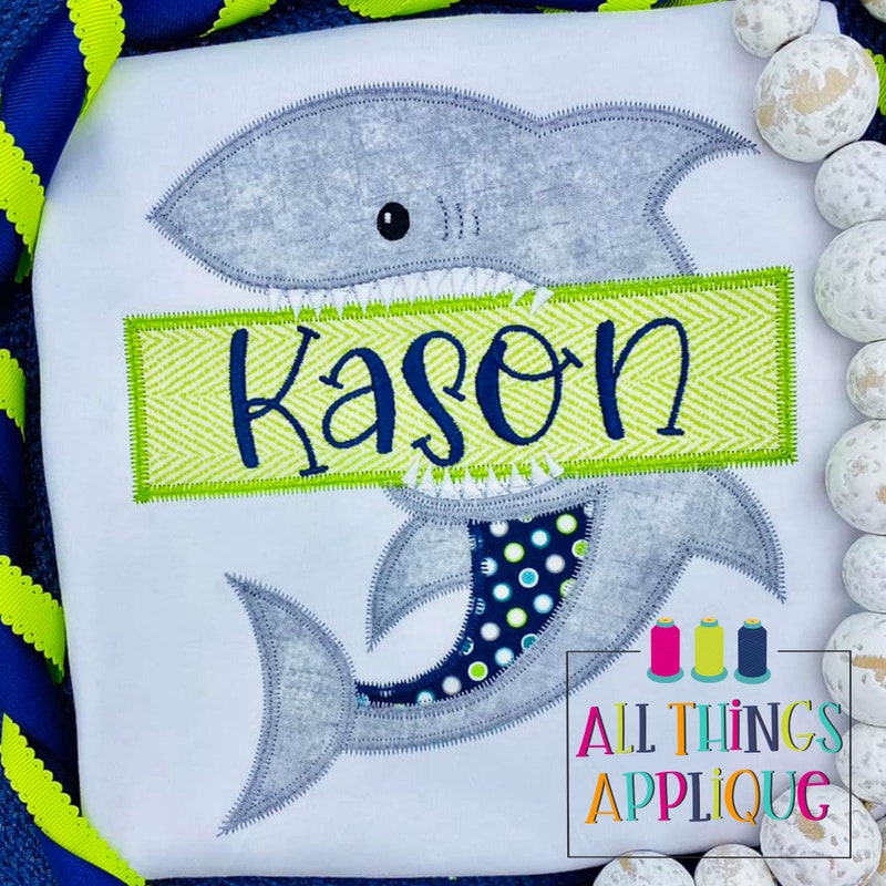 Shark Applique - Etsy