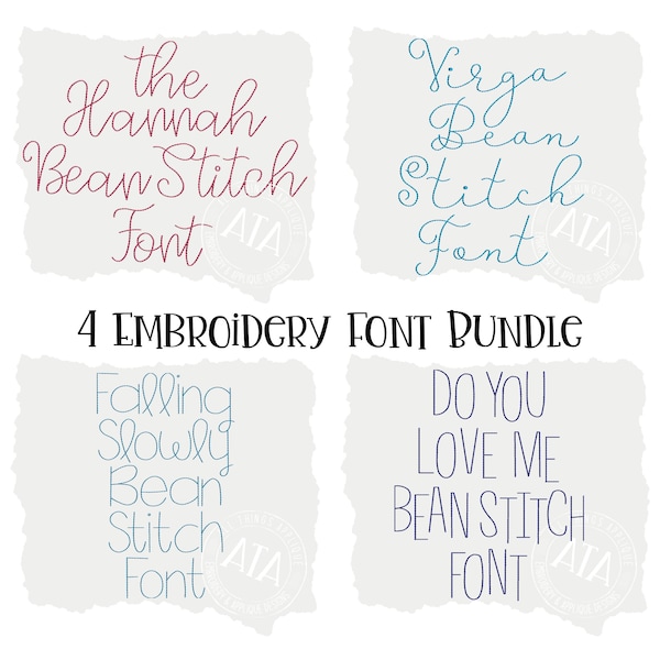Bean Stitch Embroidery Font - Etsy UK