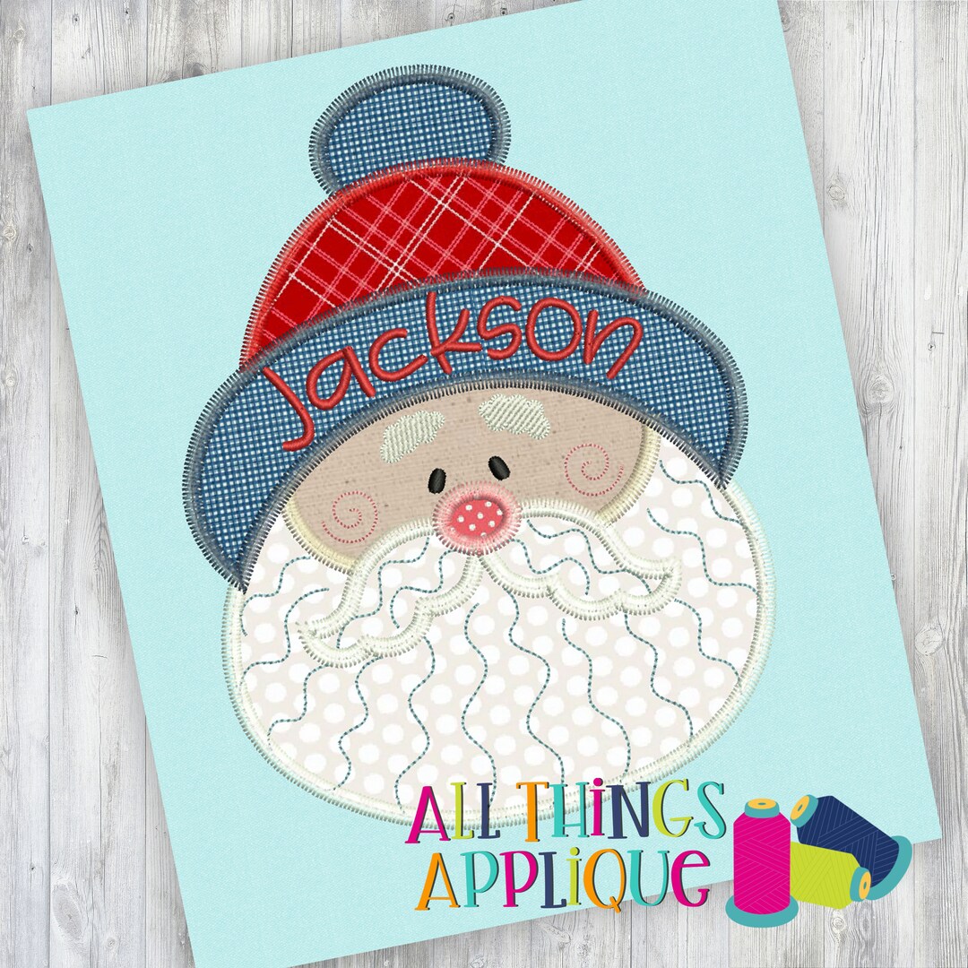 Santa Applique Design for Machine Embroidery in Zig Zag Stitch ...