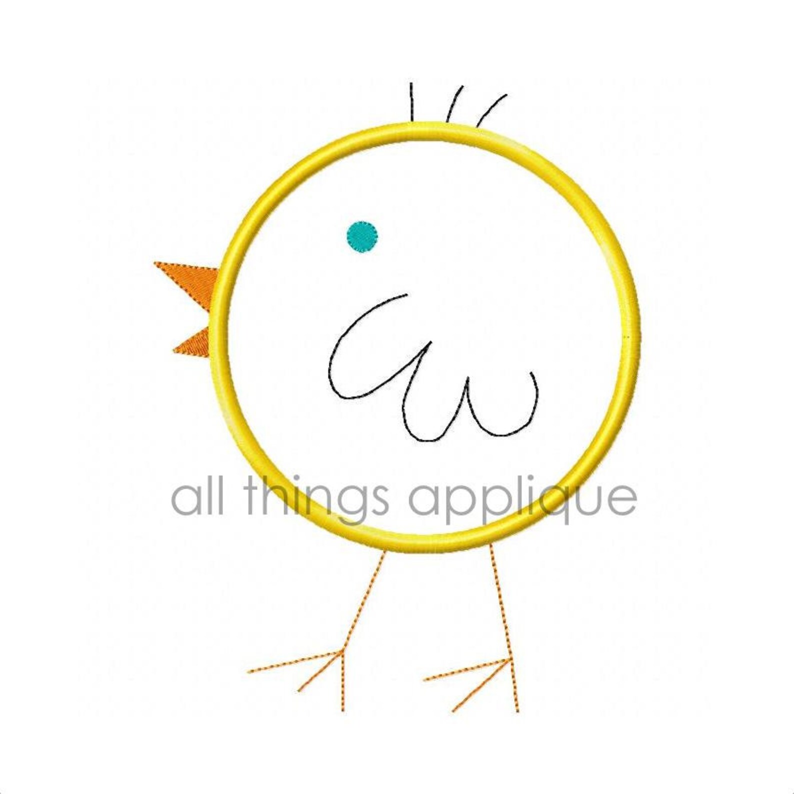Easter Applique Design Circle Chick 611 Easter Applique - Etsy