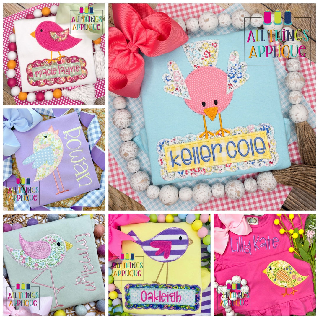 Spring Bird Zig Zag Stitch Bundle - Set of 6 Sweet Applique Bird ...
