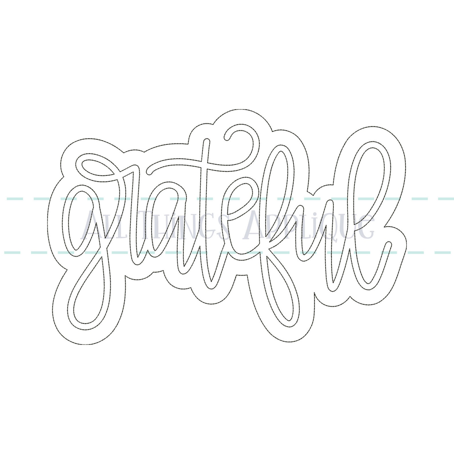Grateful Hand Lettered Cursive Applique Design Double Layer - Etsy