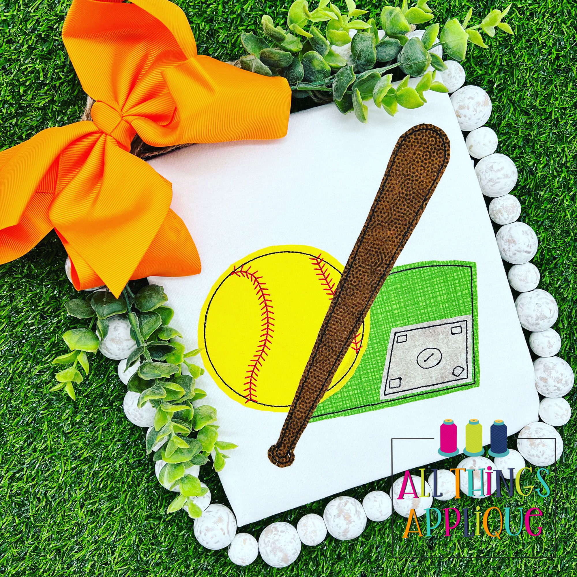 Baseball Field Machine Embroidery Applique Design Baseball | Etsy