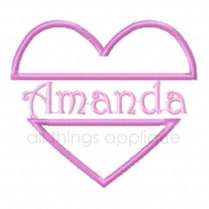 Split Heart Applique Valentine Applique Design Machine - Etsy