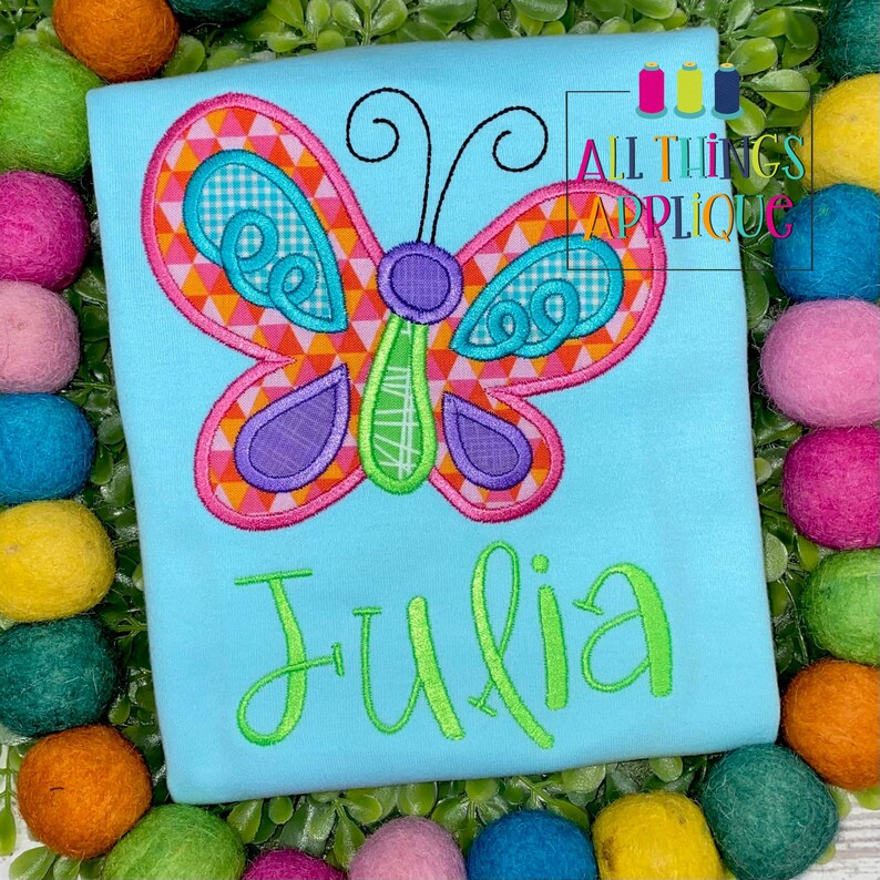 Butterfly Applique Design Bundle Satin Stitch Machine - Etsy