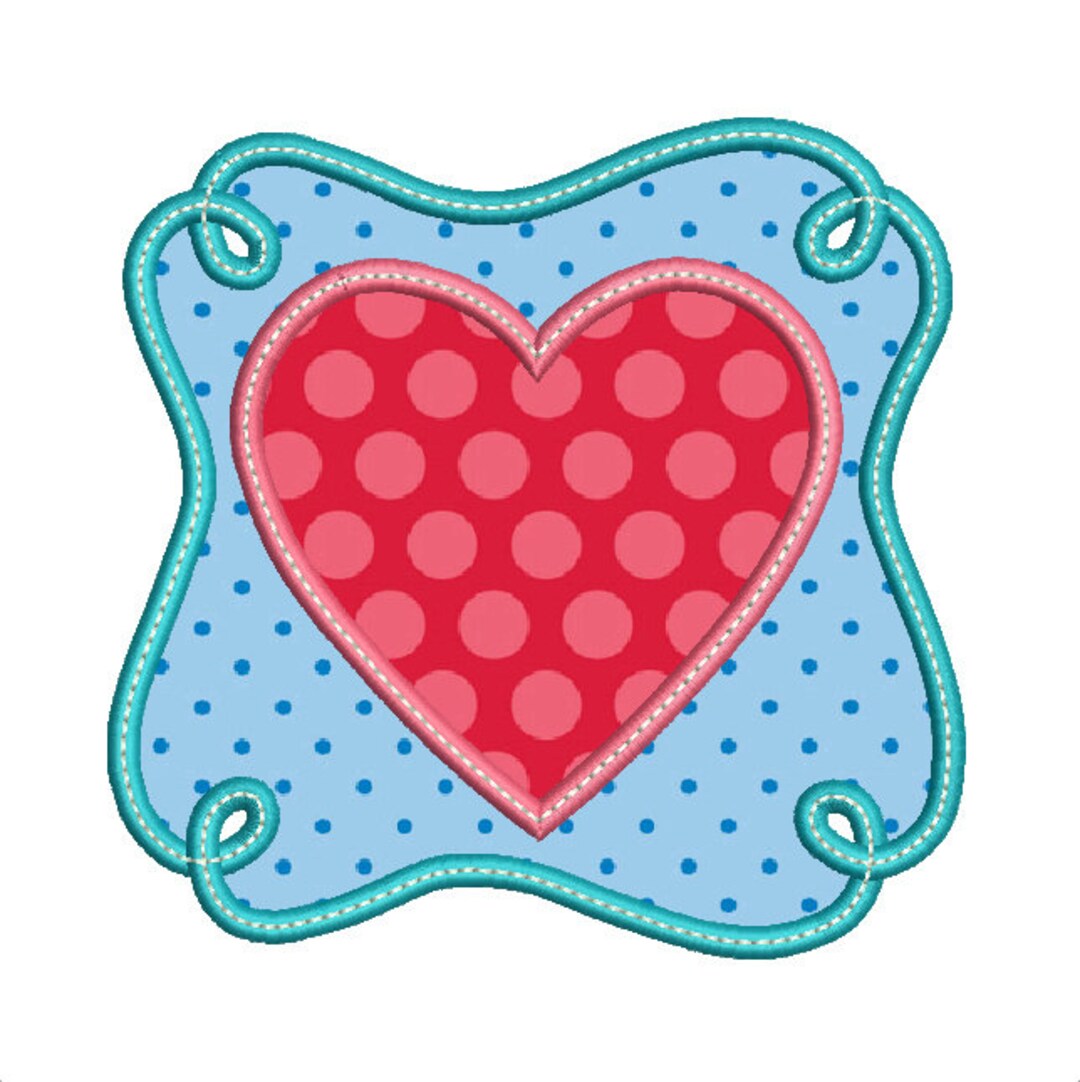 Loop Frame Heart (#615) - Valentine Applique Design - INSTANT DOWNLOAD ...