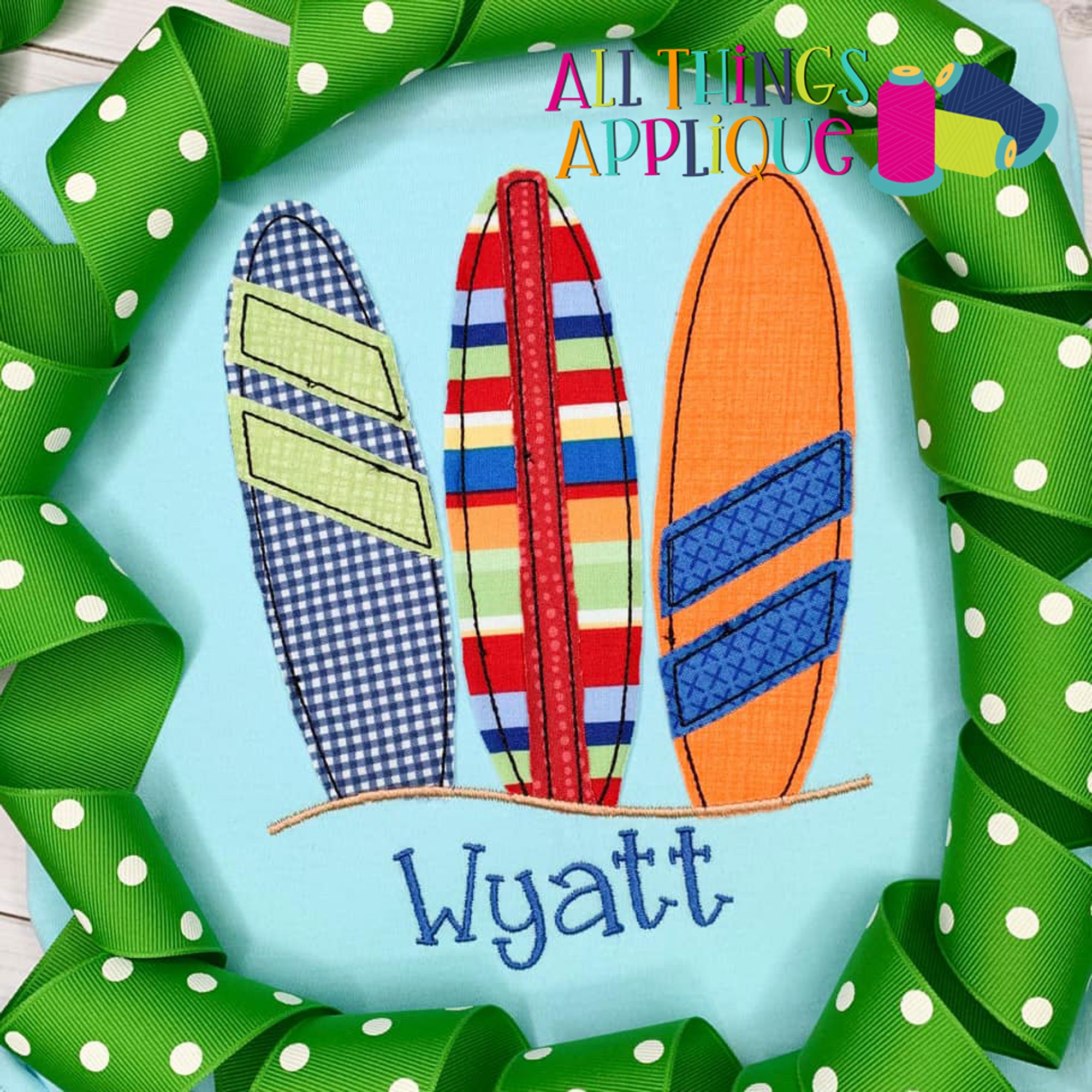 Surfboard Applique Design Surfboard Machine Embroidery | Etsy