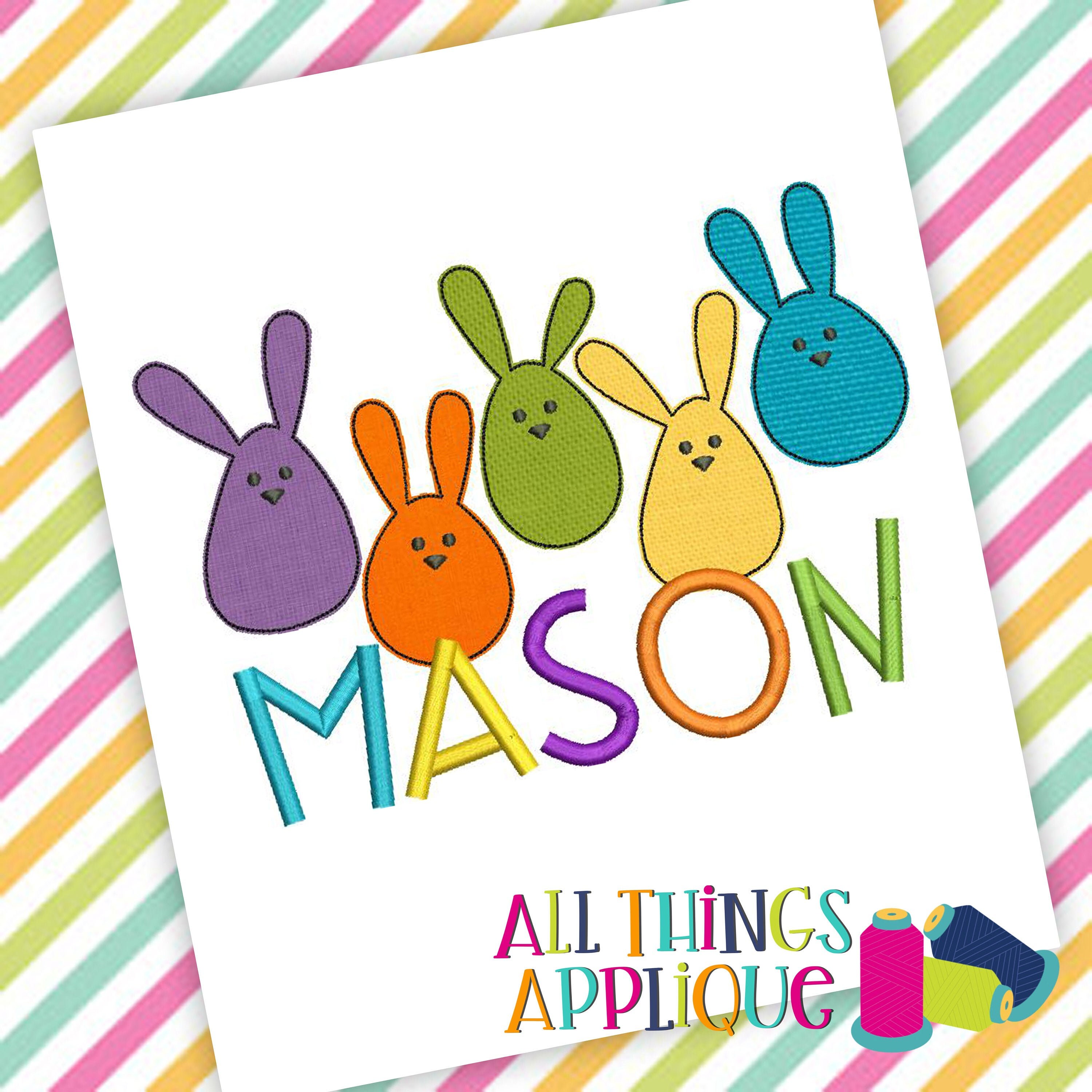 Easter Bunny Applique Design for Machine Embroidery Bean - Etsy