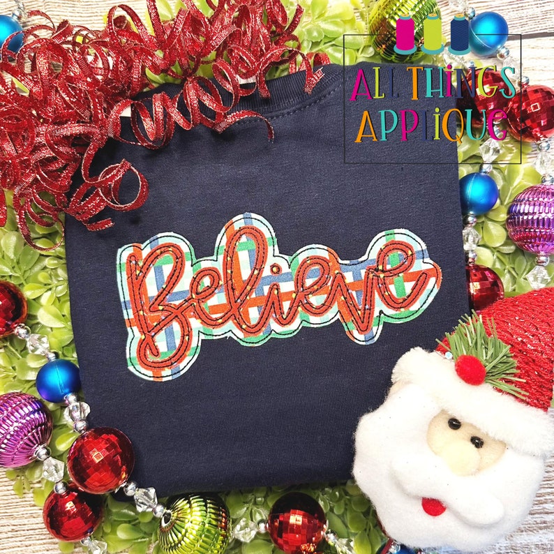 Believe Hand Lettered Cursive Applique Design Double Layer - Etsy
