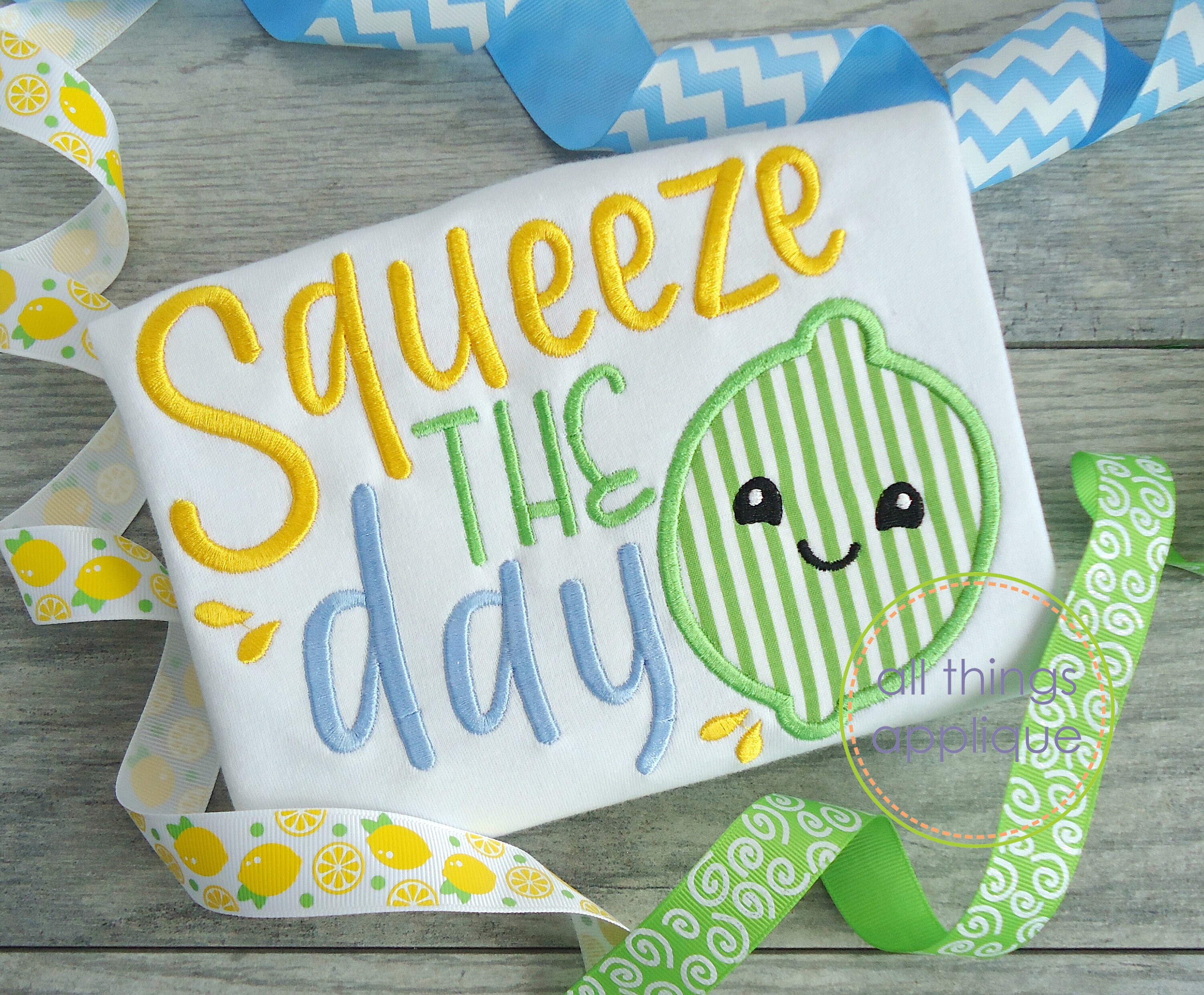 Squeeze the Day Applique Design (#1348) - 4 Sizes Included - INSTANT ...