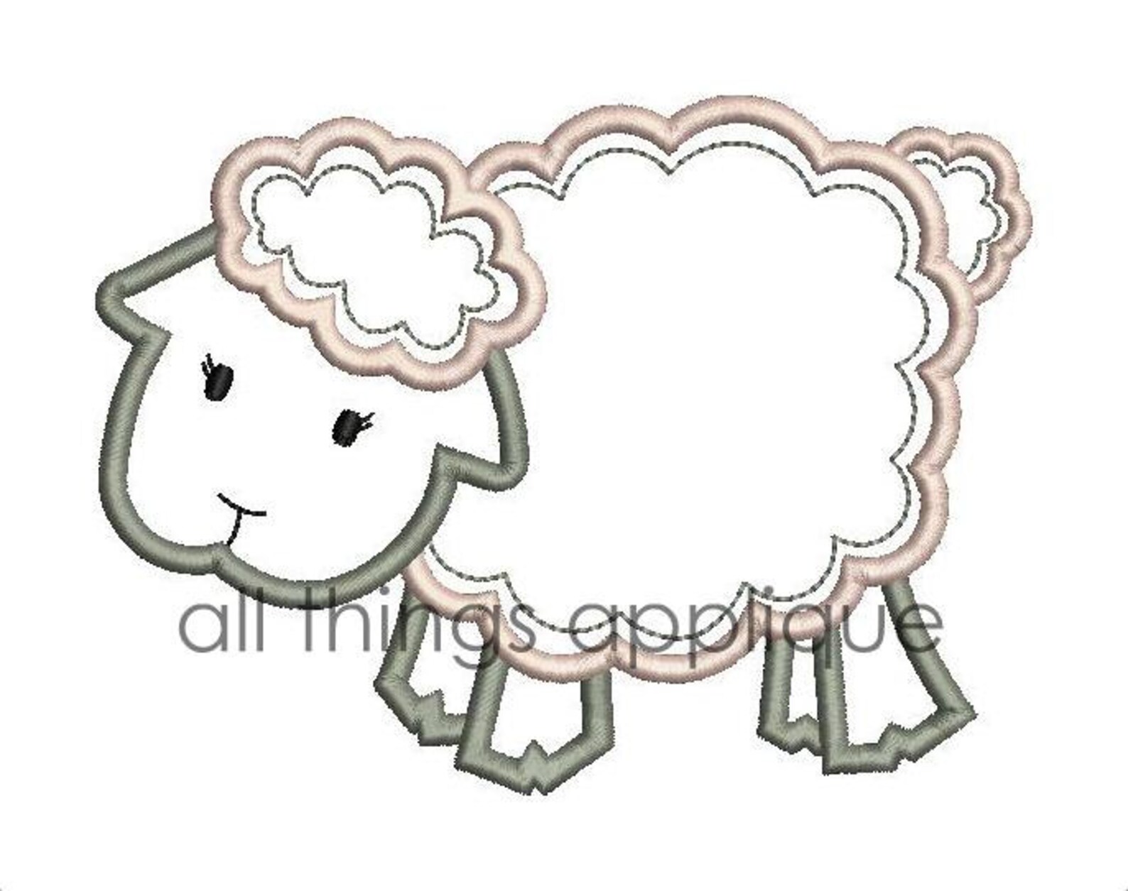 Easter Applique Design Baby Lamb Applique Design 633 4 | Etsy