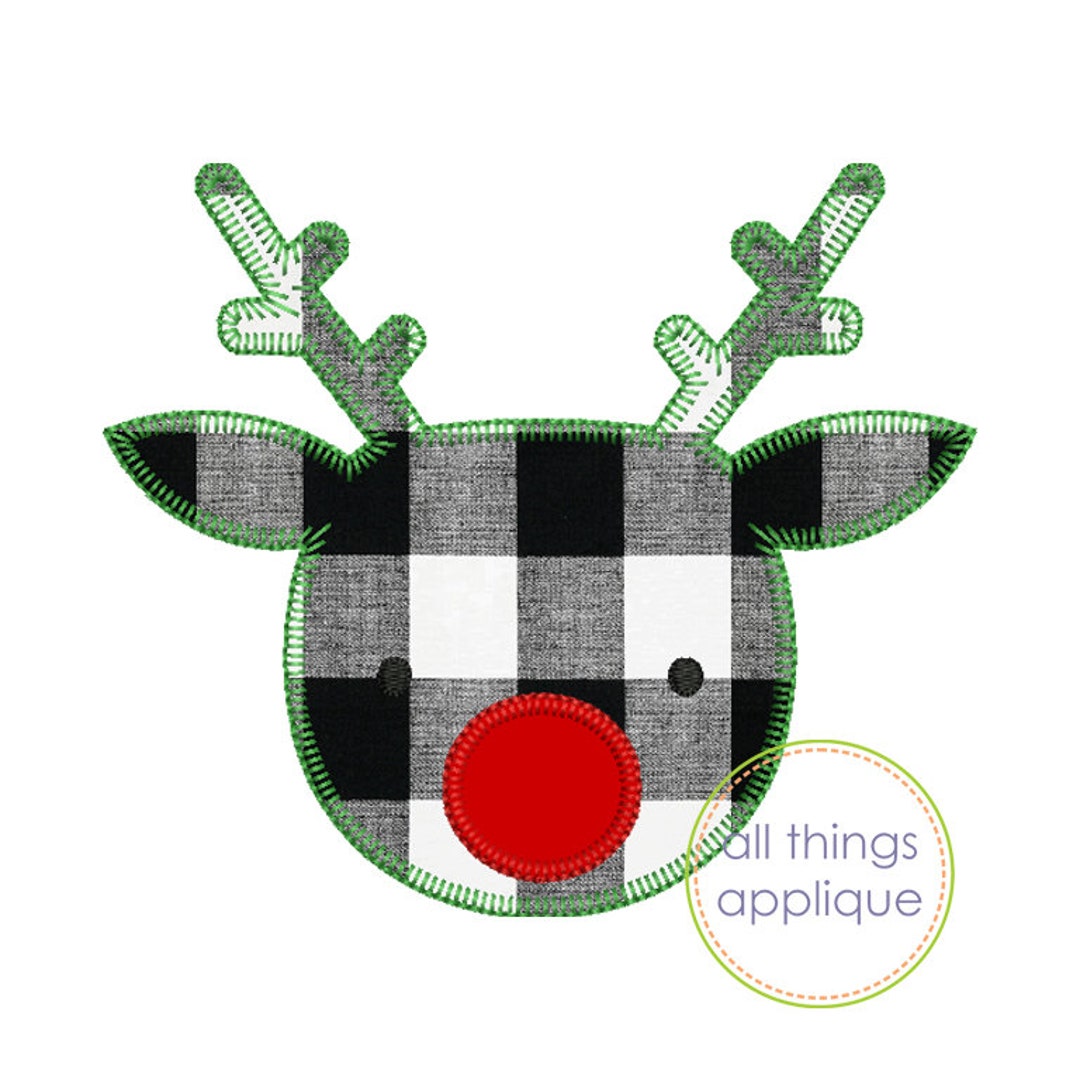 Funky Reindeer Applique BLANKET Stitch 1234 Christmas Applique Design 4 ...