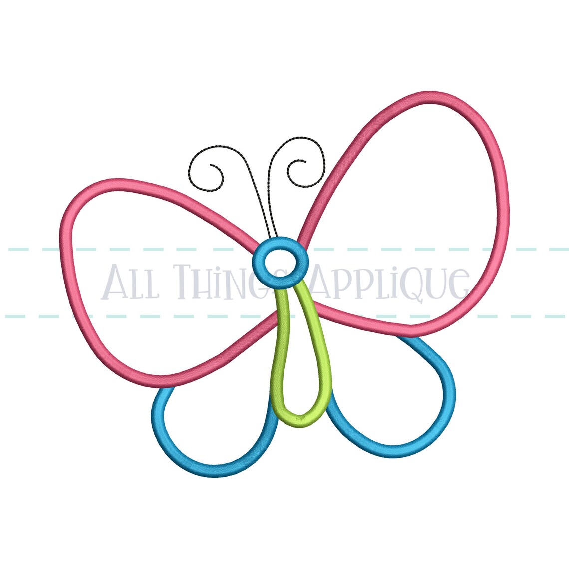 Butterfly Applique Design 2 Satin Stitch Machine | Etsy