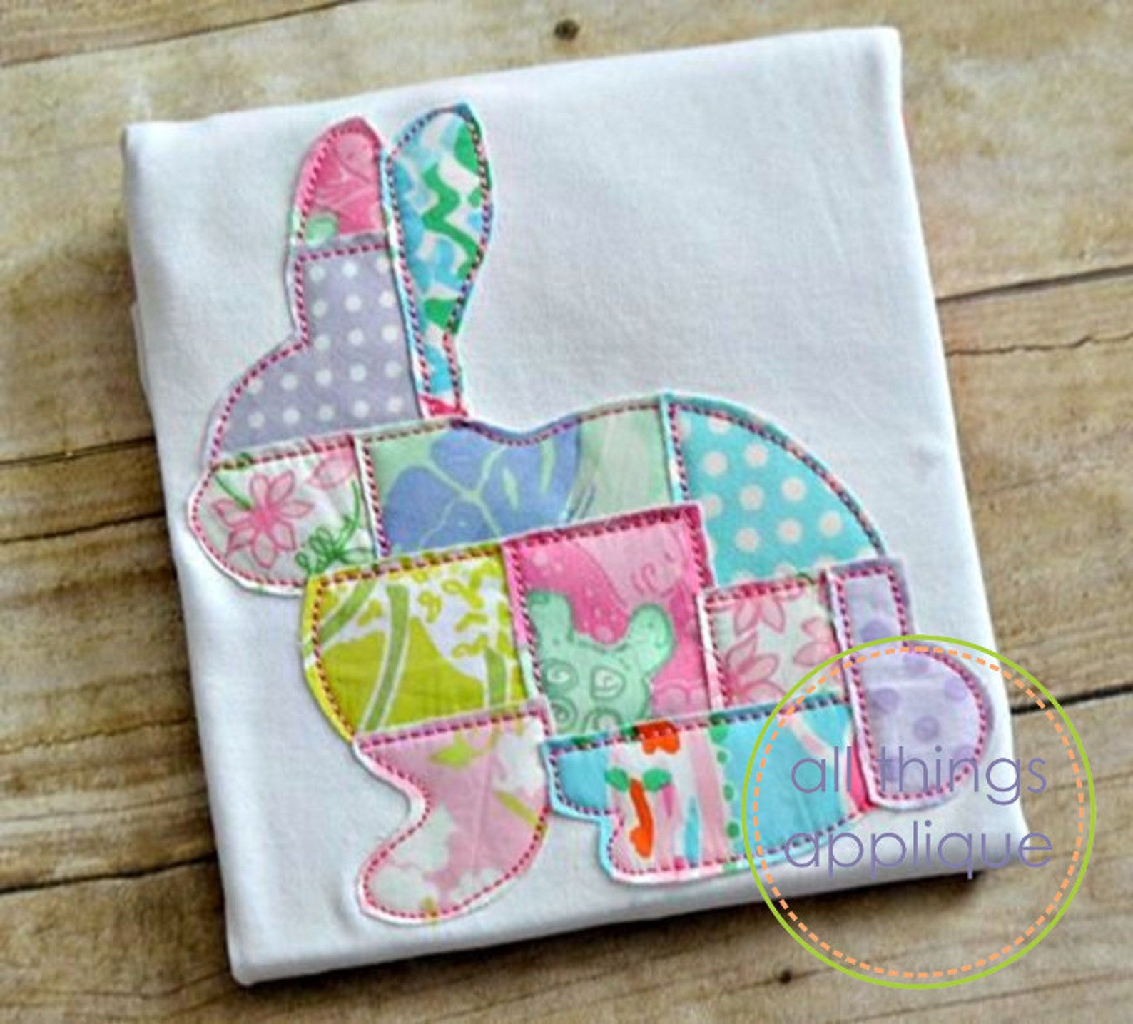 Patchwork Applique Design Easter Bunny Applique Design - Etsy