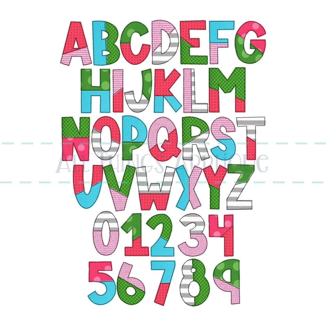 Applique Alphabet for Machine Embroidery in Bean Stitch - BX Included ...