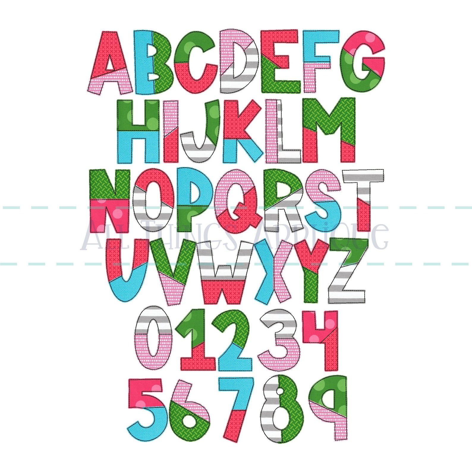 Applique Alphabet for Machine Embroidery in Bean Stitch BX - Etsy