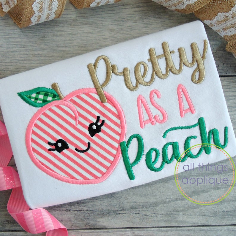 Pretty as a Peach Applique Design (#1347) - 4 Sizes Included - INSTANT ...