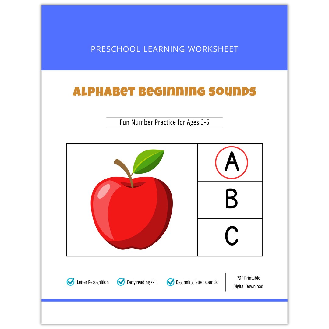 Alphabet Beginning Sounds Worksheets Preschool, Phonics Letter Sounds ...