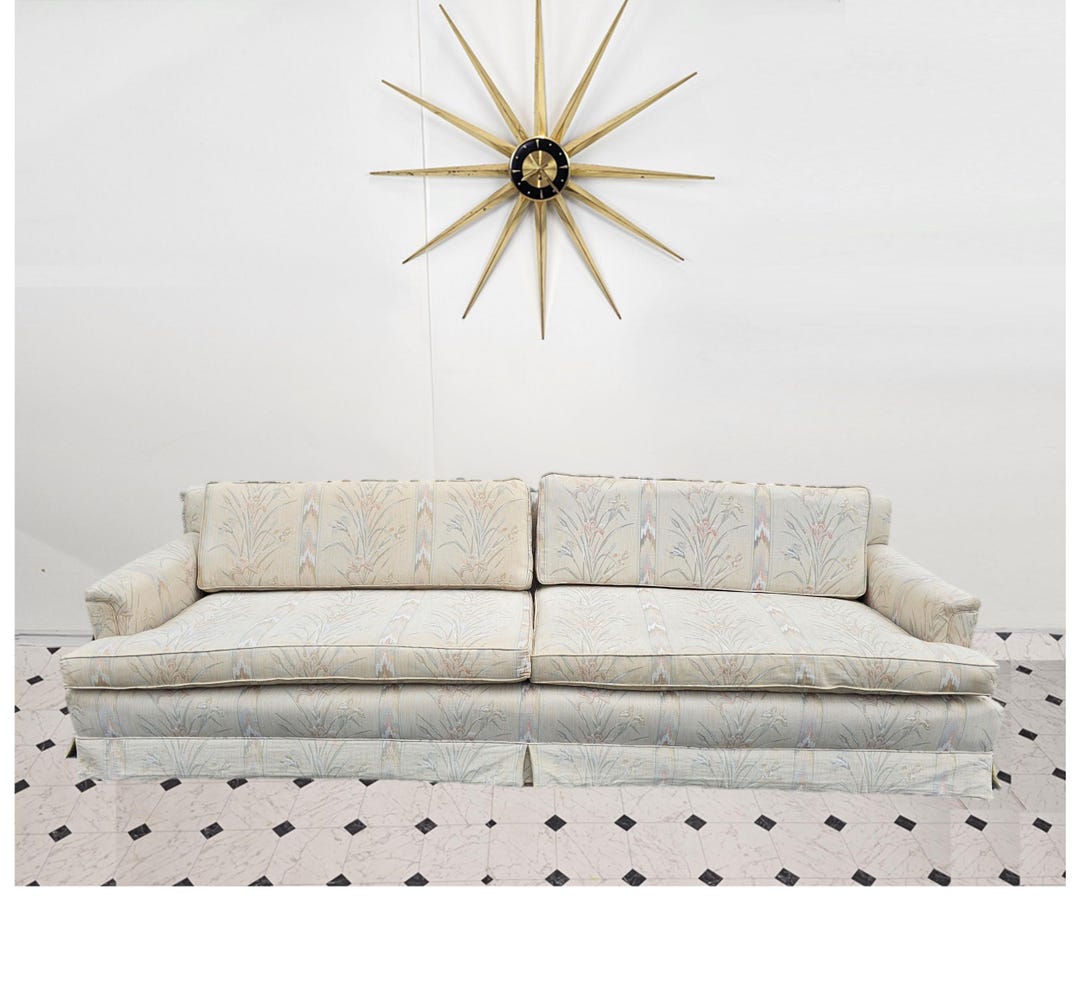 Mid Century Modern Tuxedo Style Floral Sofa | - Etsy