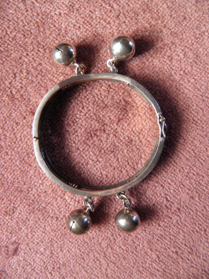 Sterling Silver Bangle Bracelet With Bells, Makes A Wonderful Sound. - Etsy