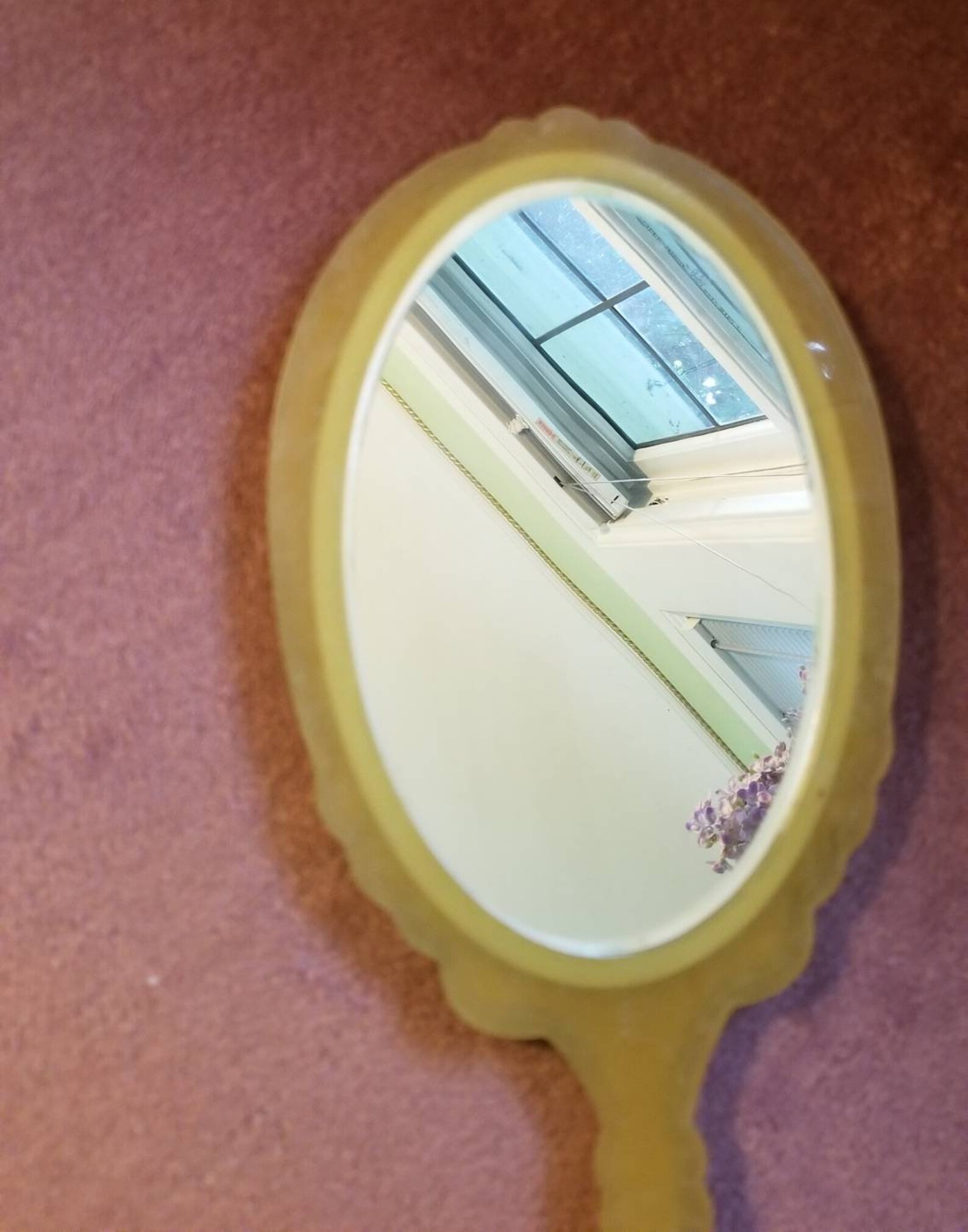 FRENCH Bakelite Hand Mirror. Scrolly | Etsy