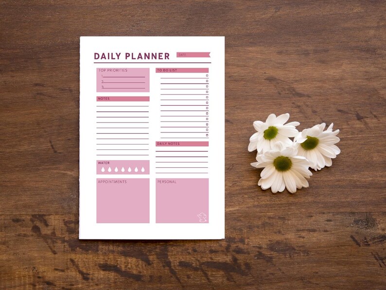 Diary of a Wild Flower Daily Planner (digital Download) – Minimal ...