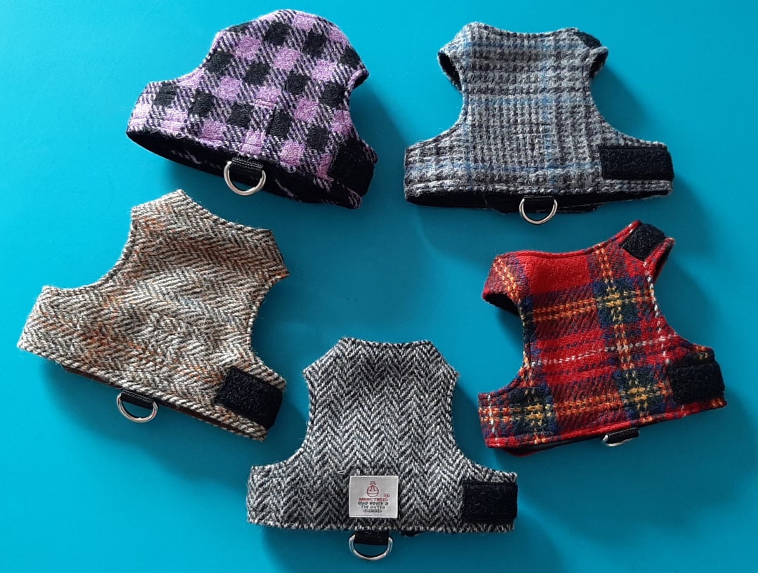 HARRIS TWEED Limited Edition- Ready Made - Cat Harness / Walking Jacket ...
