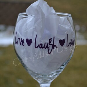 Personalized Wine Glasses Live Laugh Love Teachers | Etsy